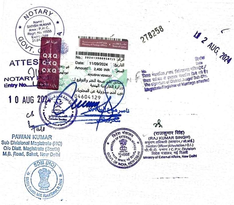 Qatar Embassy India Attestation | Qatar Attestation in Bangalore ...